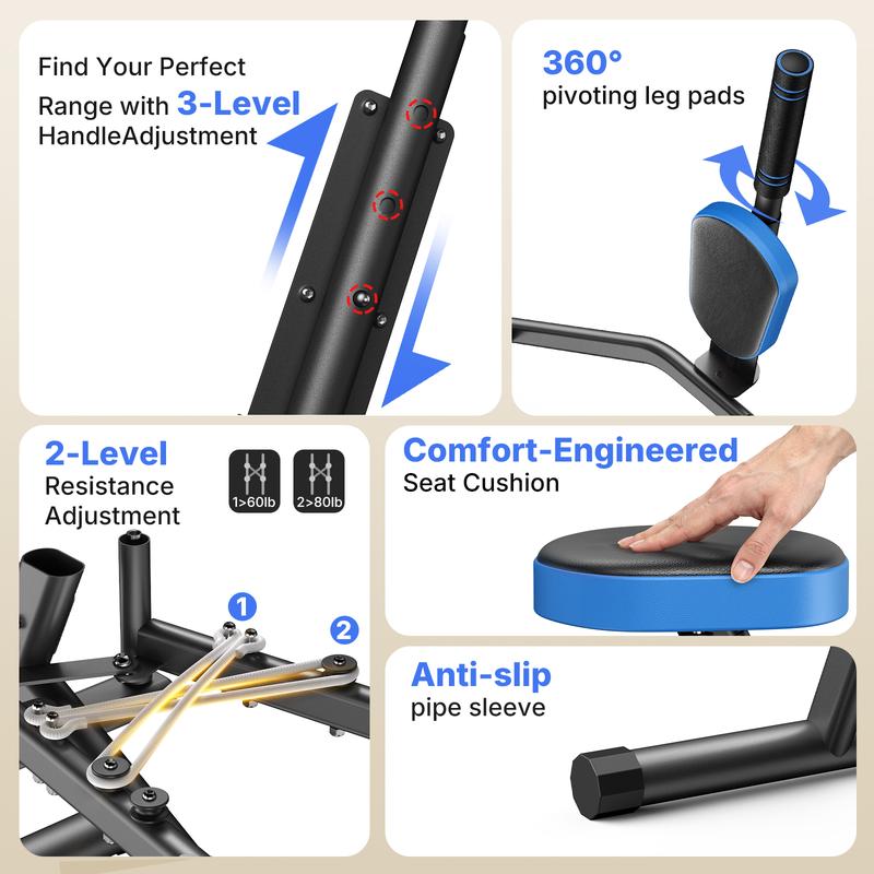 Merach Hip Abductor Machine for Home Gym, Upper Back Exerciser ...