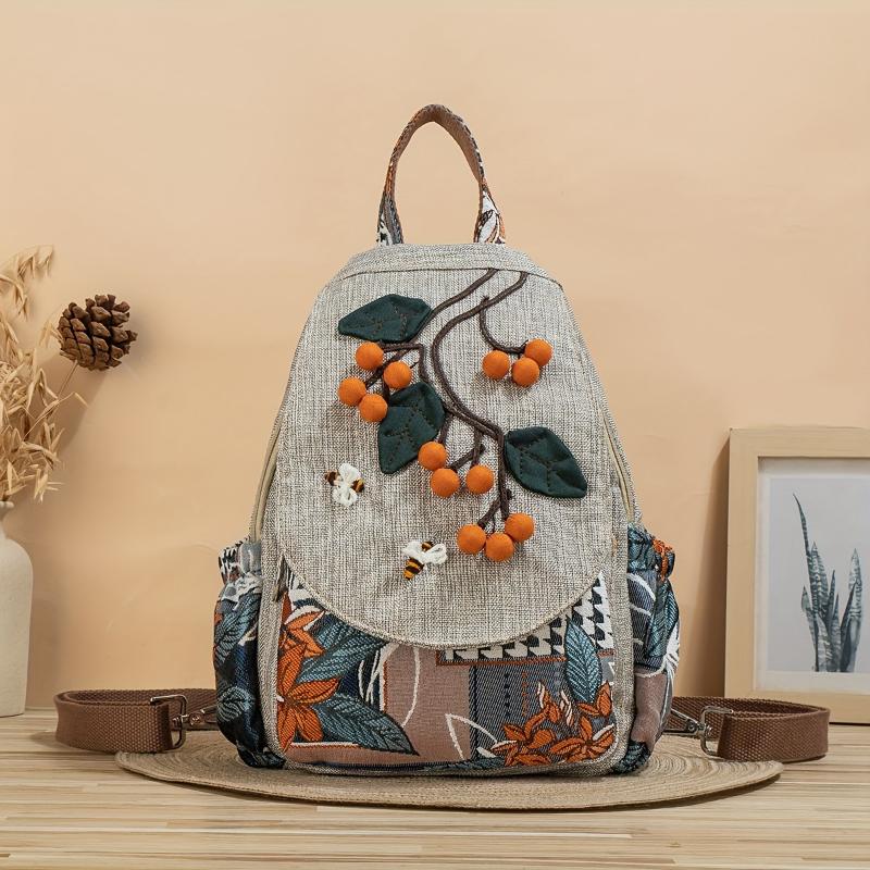 Vintage Bohemian Backpack Purse, Retro Ethnic Style Travel Daypack ...