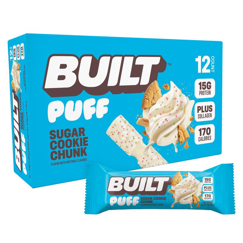 BUILT Sugar Cookie Chunk Puff - Festive Delight with Real Butter Cookie ...