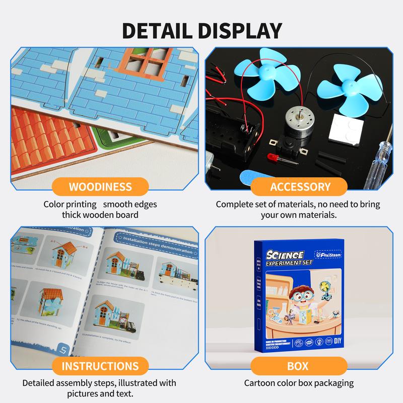 Kids Stem Toy Set, Wind Power Science Kit for Ages 6-14, Creative DIY ...