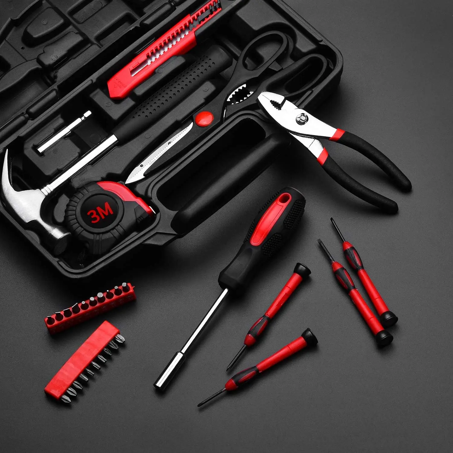 39 Piece All Purpose Household Tool Kit Small Basic Home Tool Set with ...