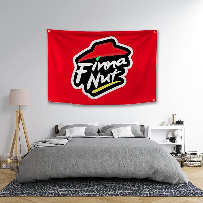 Finna Nut Pizza 3x5Ft Flag Funny Poster Tapestry for College Dorm Room Man Cave Wall Hanging ...