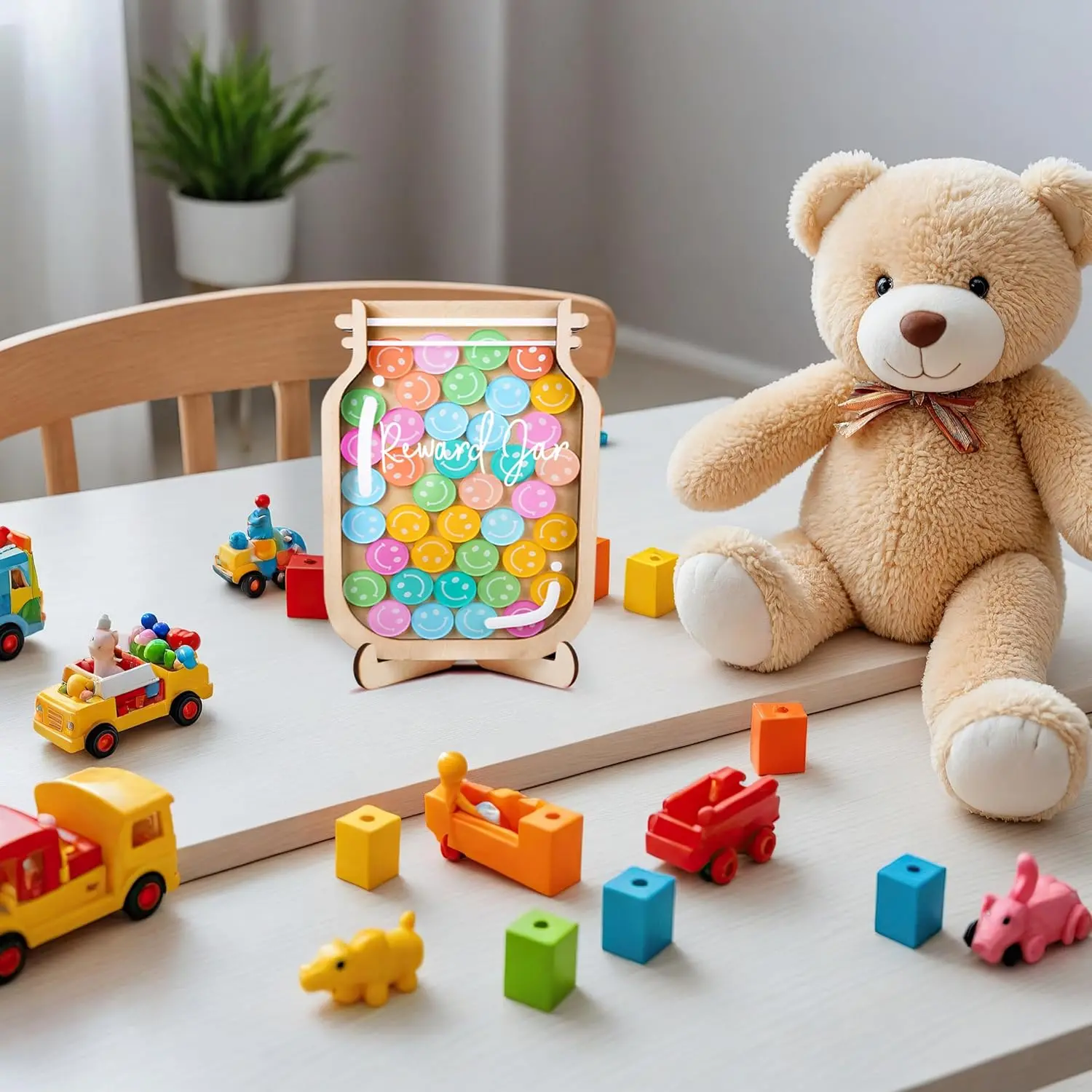 Smiley Reward Jar DIY Name 45 Tokens for Classroom Potty Chore Chart ...