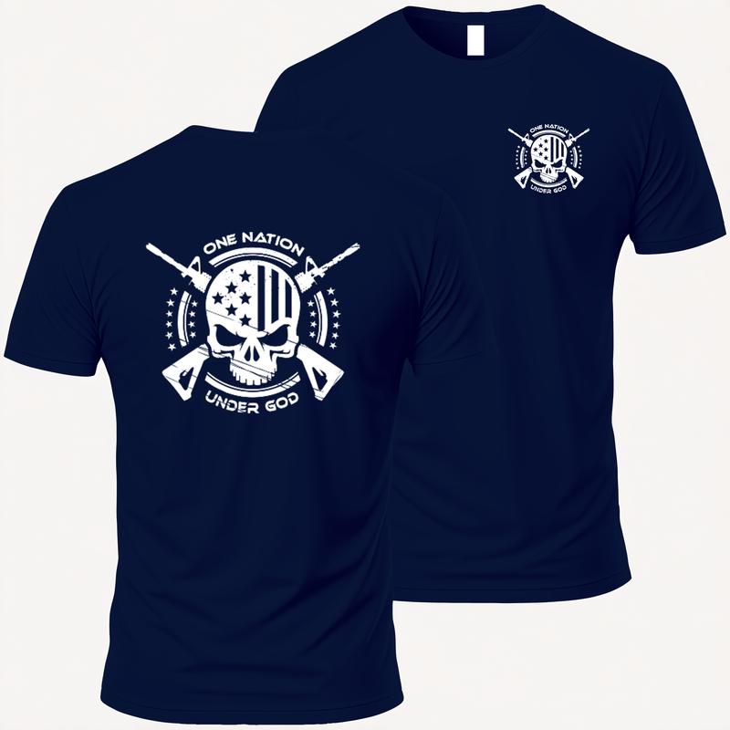 One Nation Under God Graphic T-Shirt -100% Combed Ringspun Cotton ...