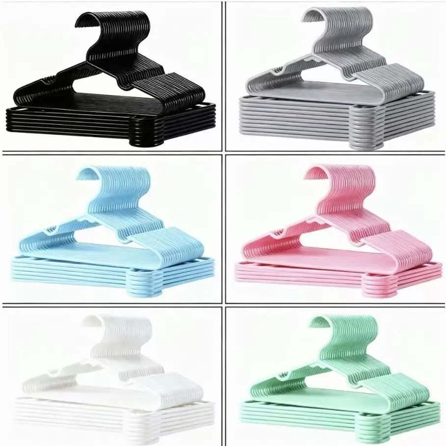 20 Pack Multi-Color Dress Hanger Set, Durable Non-Slip Garment Hangers ...