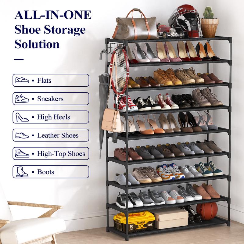 Shoe Rack - 3-9-Tier Shoe Organizer with Side Handles for Closet ...