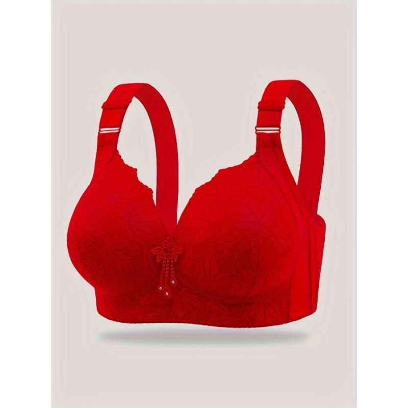 women 5pcs Adjustable Comfort Fit Push-Up Bras ral Lace Pattern, V-Neck ...