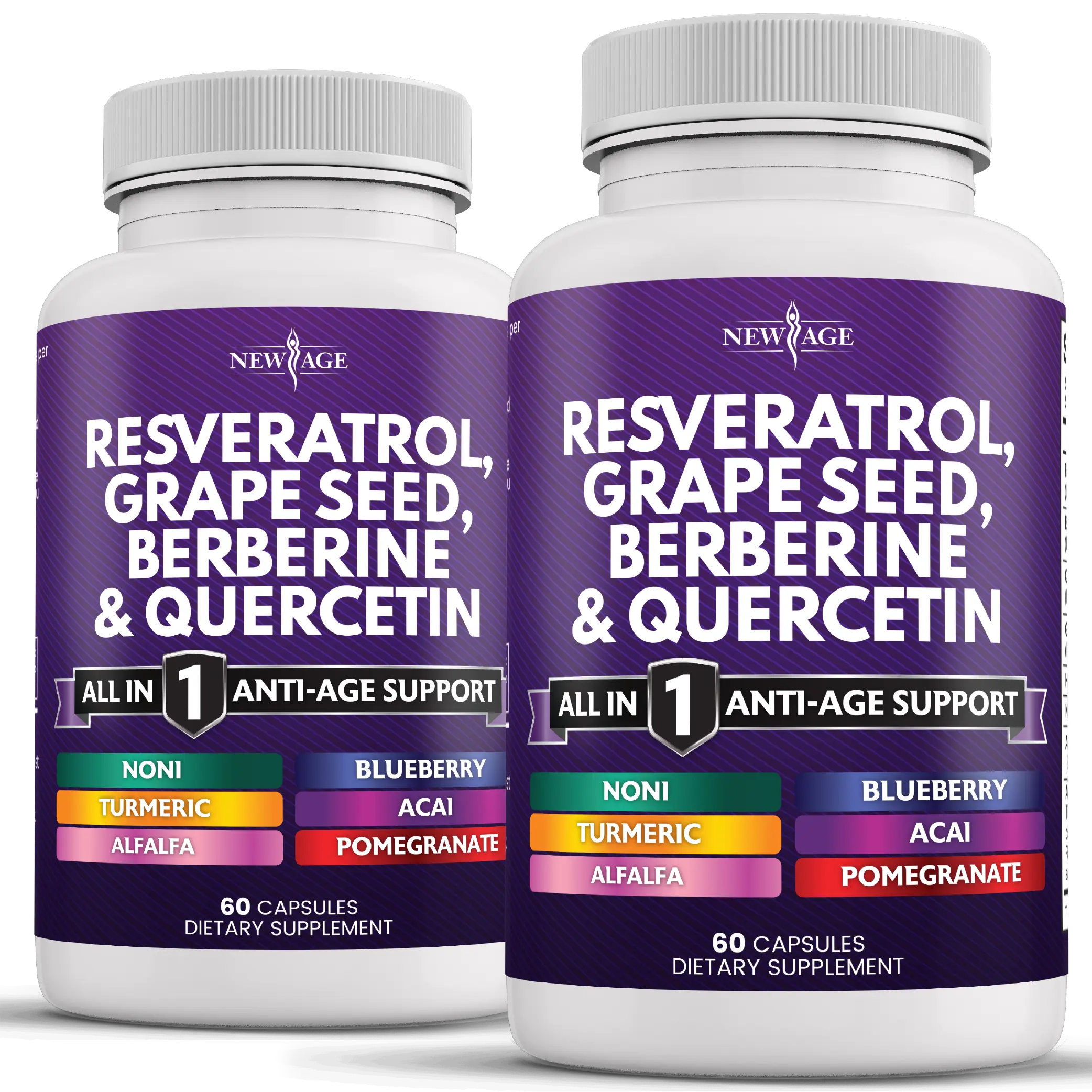NEW AGE Resveratrol, Berberine, Grape Seed Extract, Quercetin ...