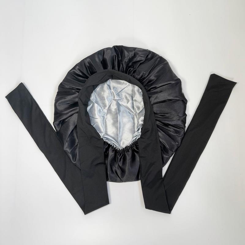 Satin Bonnet+African Exfoliating Net Sponge, Sleep Cap Hair Care Bonnet ...