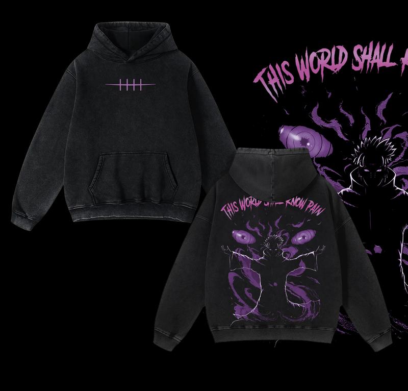 Pain Nagato x Naruto Hoodie, Vintage Unisex Oversize Anime Manga Acid ...