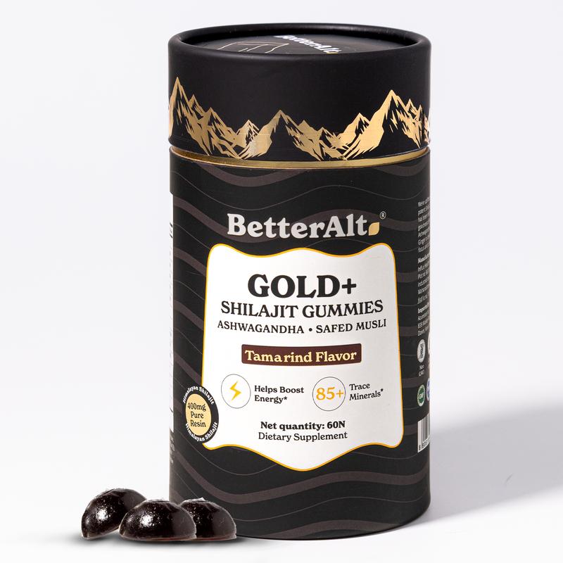 BetterAlt GOLD+ Shilajit Gummies | with Ashwagandha, Safed Musli ...