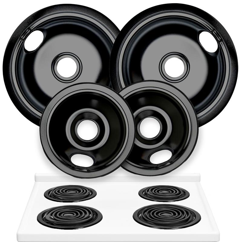 Stove Burner Drip Pans 6" and 8" Drip Pan Kit, Appliances Electric ...