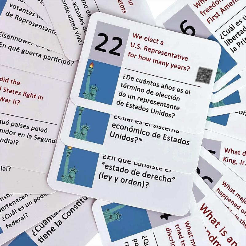 Includes Audio QR Code | U.S. Civics Test Flash Card Combo Set ...