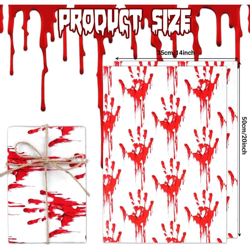 100 Sheets 20 * 14 Inches Horror Bloodstain Pattern Tissue Paper for ...