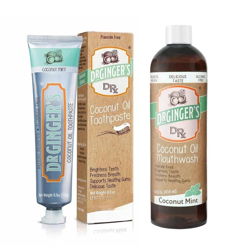 Dr. Ginger's Mouthwash & Toothpaste with Organic Coconut Oil, Organic ...