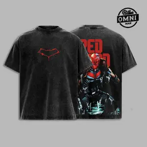 Gambit MCU Hero Double Printed Oversize Hoodie Tshirt Acid Washed Tee ...