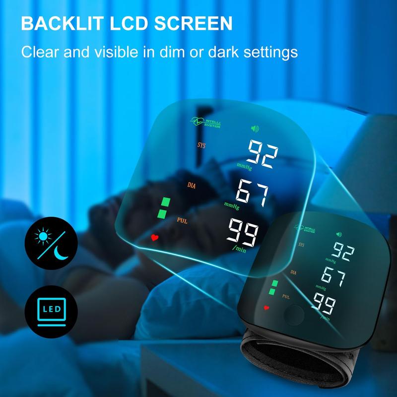 Wrist Blood Pressure Monitor Led Display, Touch Screen Wrist Blood ...