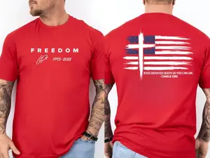 In October We Wear Red for Charlie Kirk T Shirt, American Hero Freedom ...
