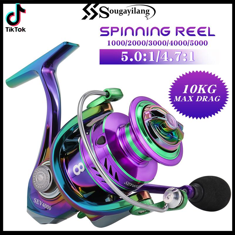 Sougayilang Fishing Reel 1000-5000 Metal Body EVA Grip Spinning Reel 5. ...