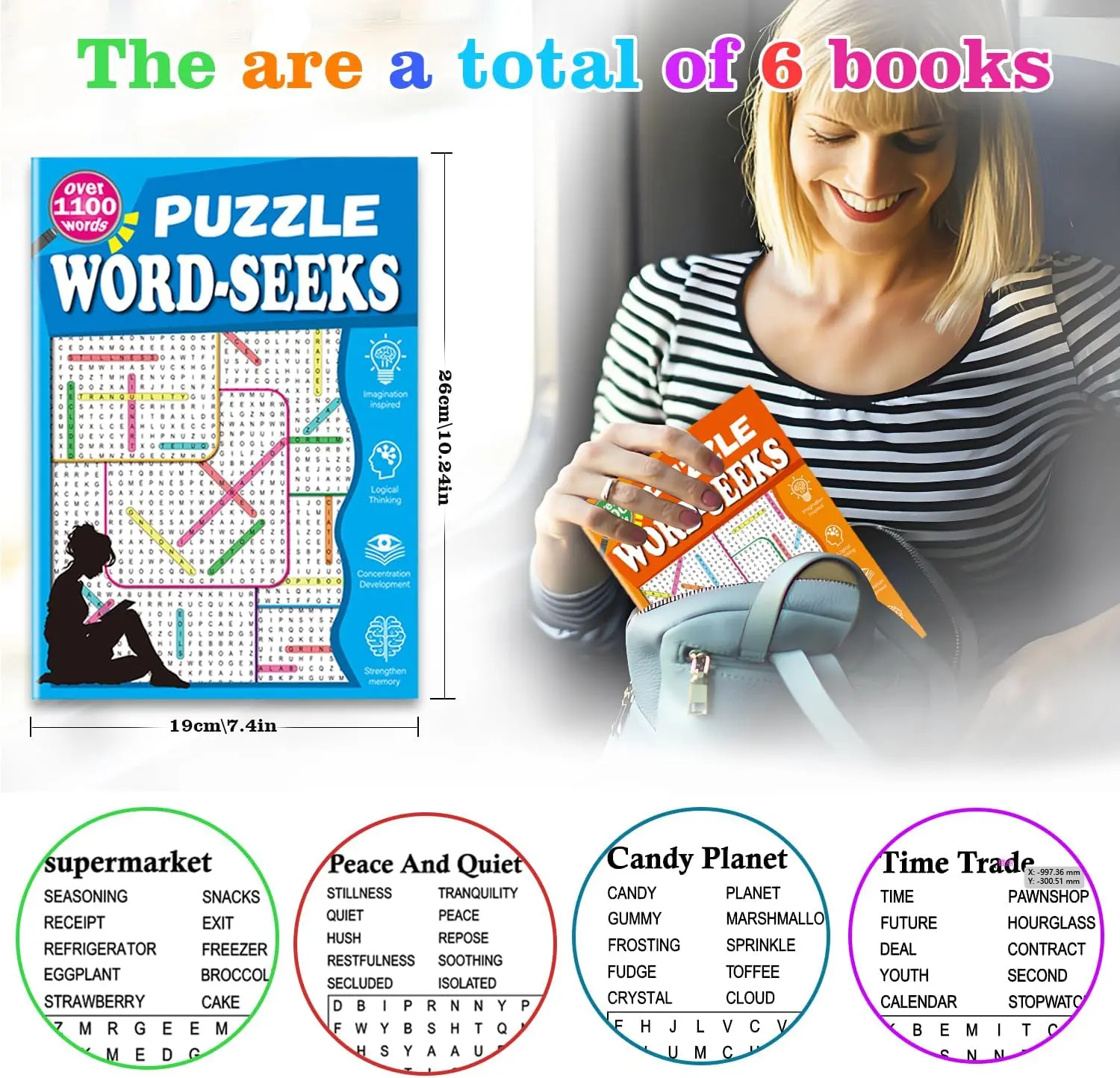 6600+ Word Search Puzzle Books for Adults Seniors Large Print,Set of 6 ...