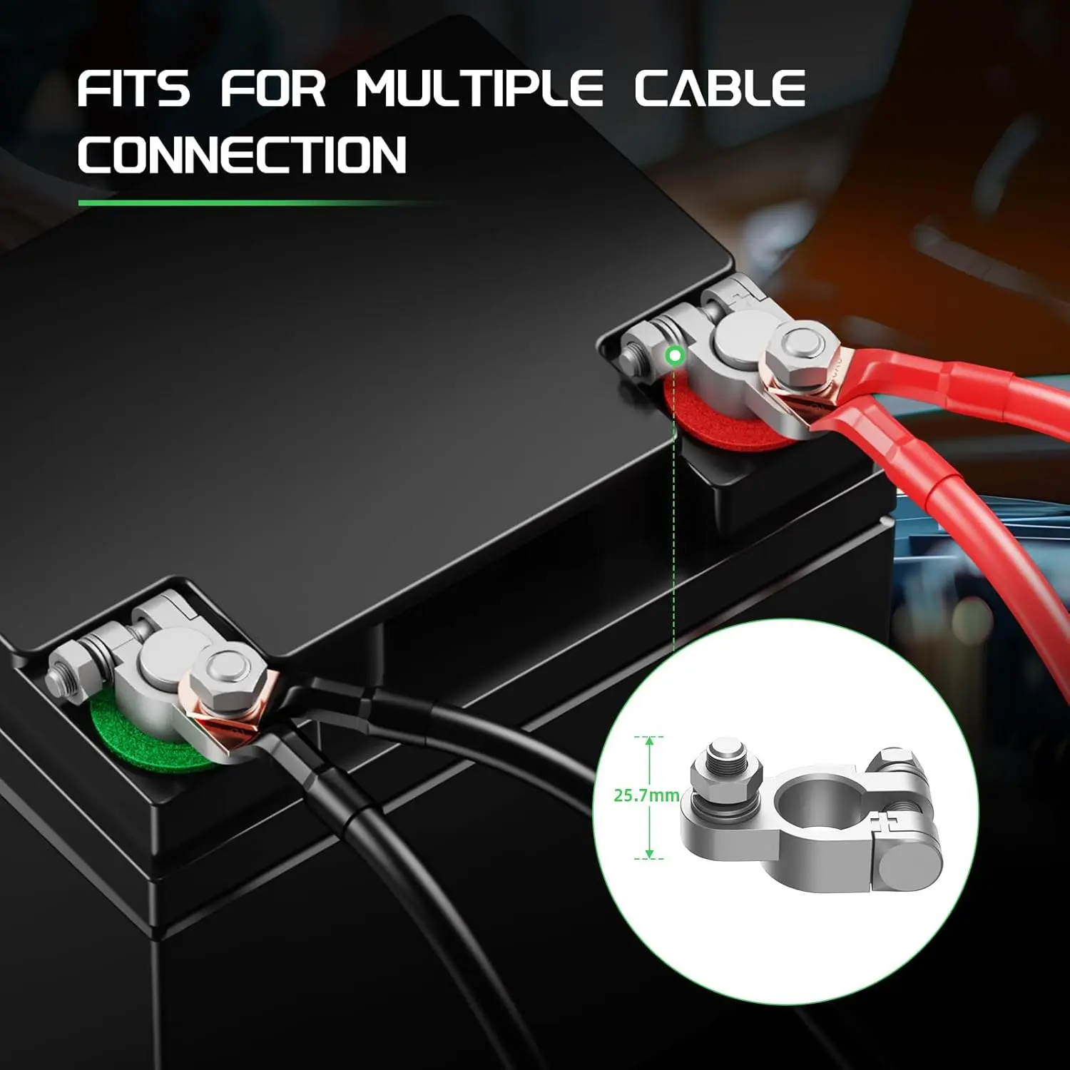 Battery Terminal Connectors Kit, Heavy Duty Positive Negative Auto Car ...