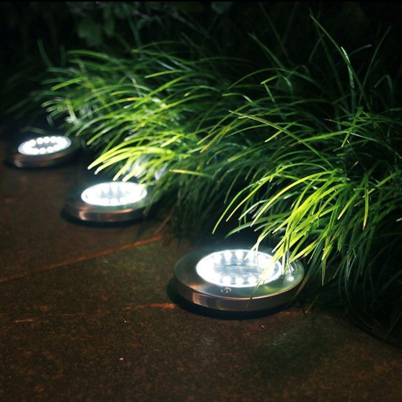 Solar Buried Light, 4pcs Solar LED Ground Insert Lawn Light, Outdoor ...
