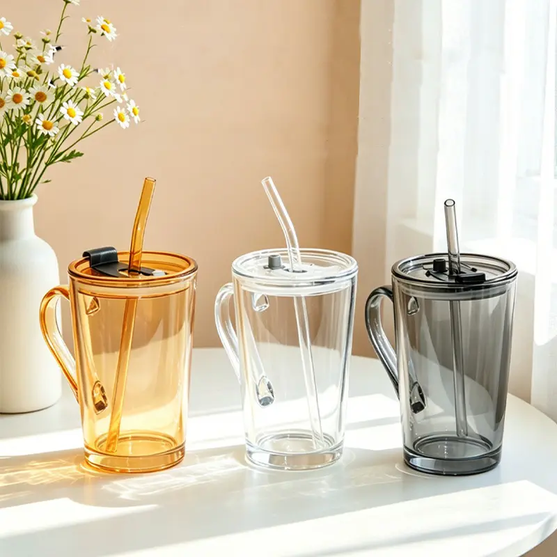 Aesthetic Glass Coffee Mug with Handle, Ins-Style Drinkware Tumbler ...