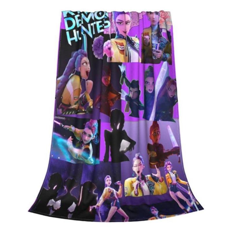 HUNTRIX KPOP Demon Hunters Anime Blanket Cover Flannel Throw Blankets ...