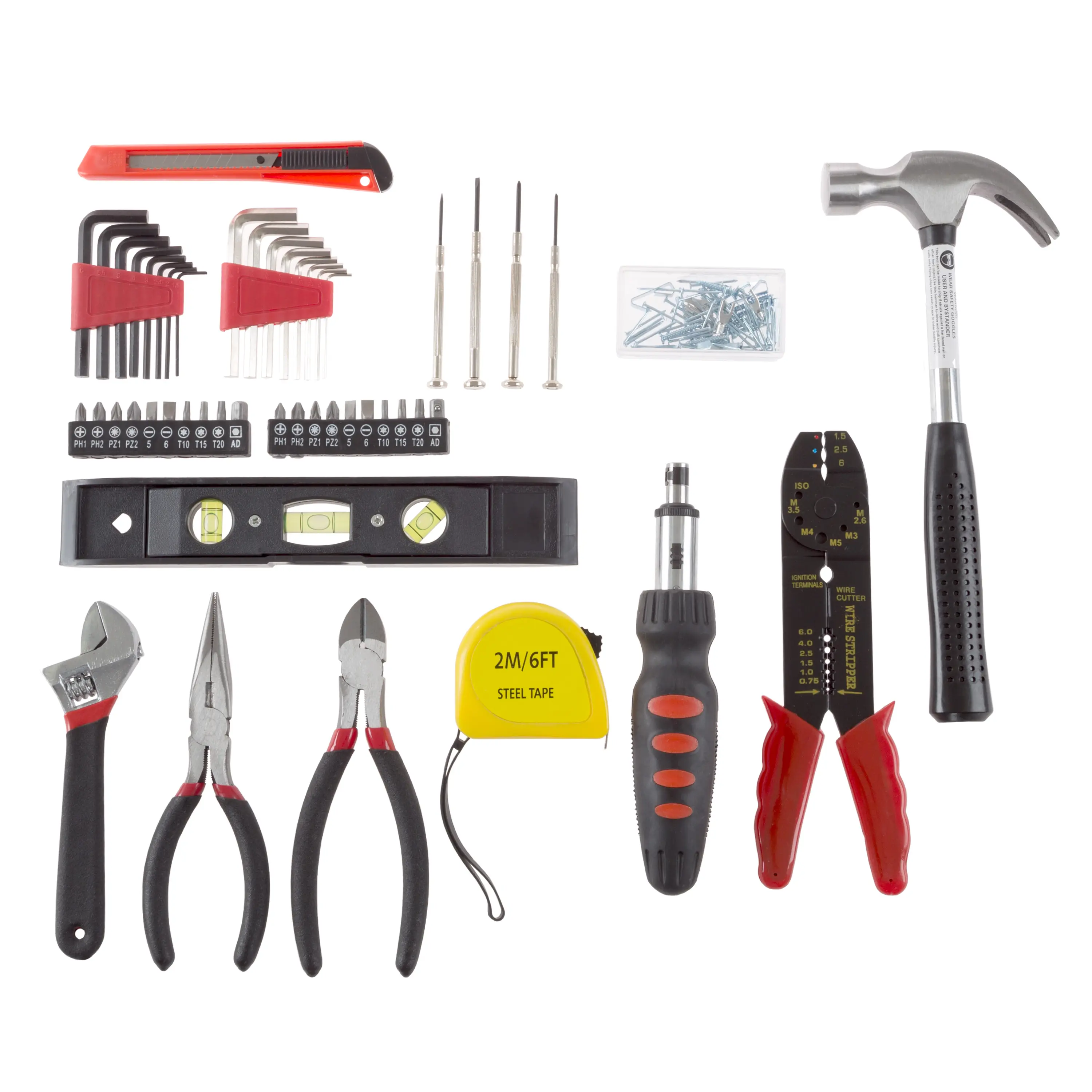 130-Piece Tool Set Includes Hammer Wrench Set Screwdriver Pliers and ...