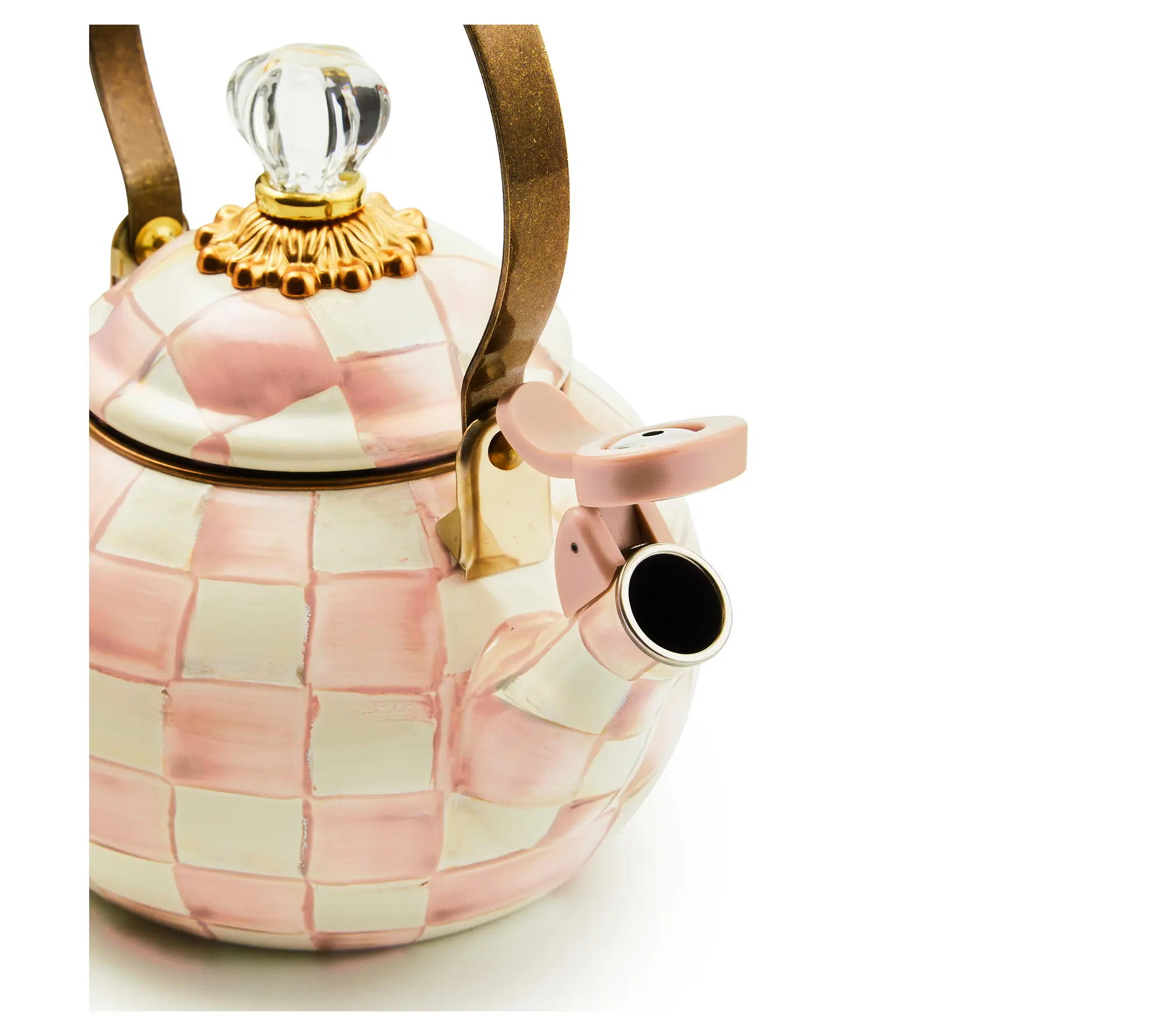 MacKenzie-Childs Rosy Check Whistling Tea Kettle - TikTok Shop