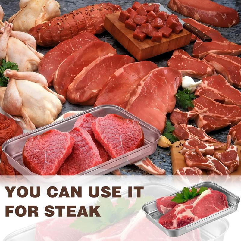 3 count Breading Trays Set, Large Breading Pans, Stainless Steel ...