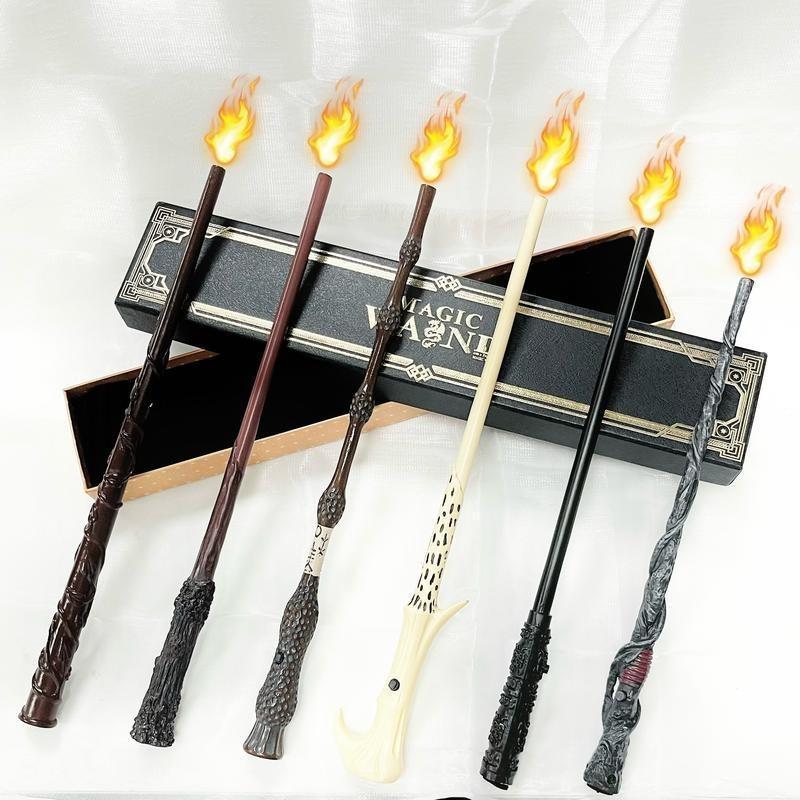 Flame-Effect Magic Wand - Realistic Magic Stick for Halloween Cosplay ...