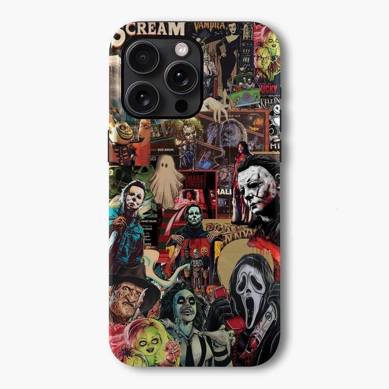 Retro Halloween Movies Phone Case, Horror Movie Theme Tough Case for ...
