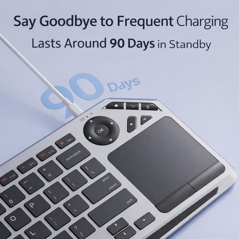 Dual-Mode Wireless Keyboard & Mouse Combo with Touchpad, Connects Up to ...