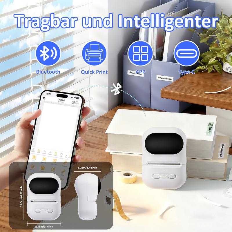 Upgraded Version Mini Label Maker Machine with Tape, Portable Bluetooth ...