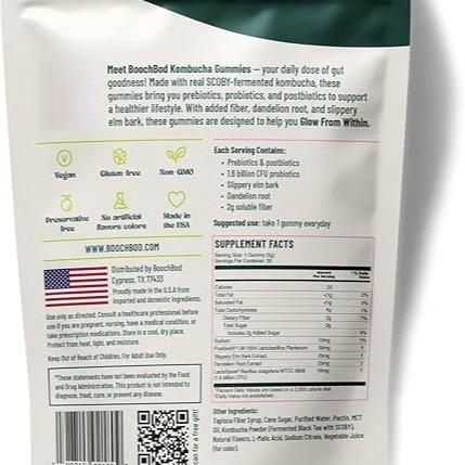 BoochBod Probiotic Kombucha Gummies – Bloating Relief | Gut Health ...