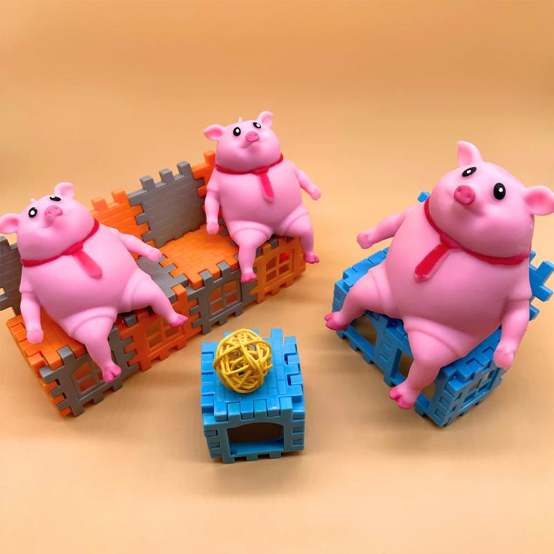 Pink Pig Stress Relief Squeezing Toy, Pink Pig, Pink Boss Sand Core ...