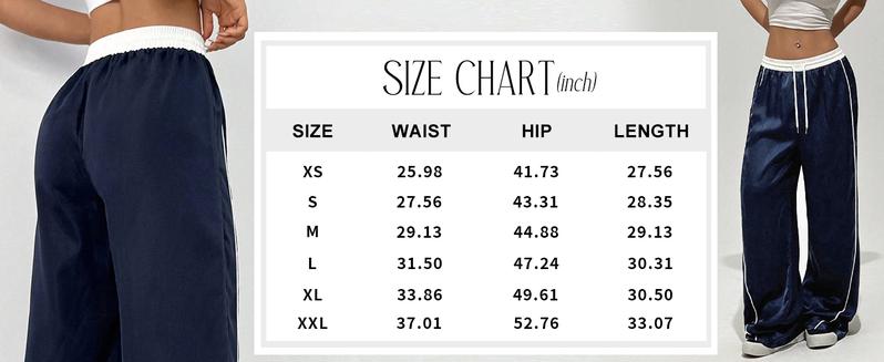 Tanming Women's Wide Leg Track Pants Baggy Y2K Parachute Pants Slouchy ...