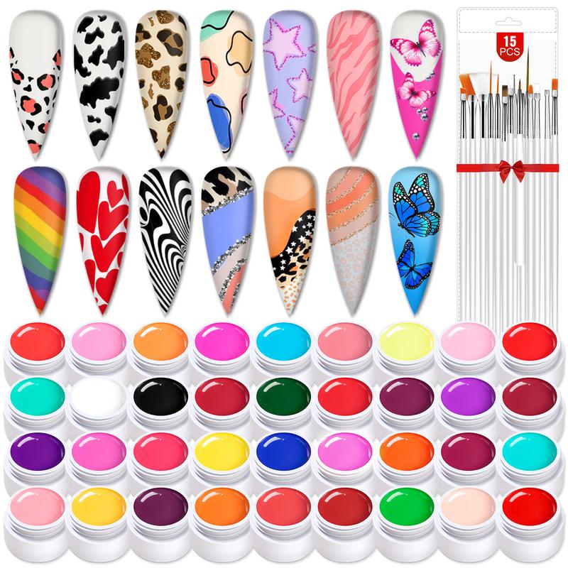 Saviland 36 Christmas Colors Gel Paint Nail Art Kit - French Ombre Nail ...