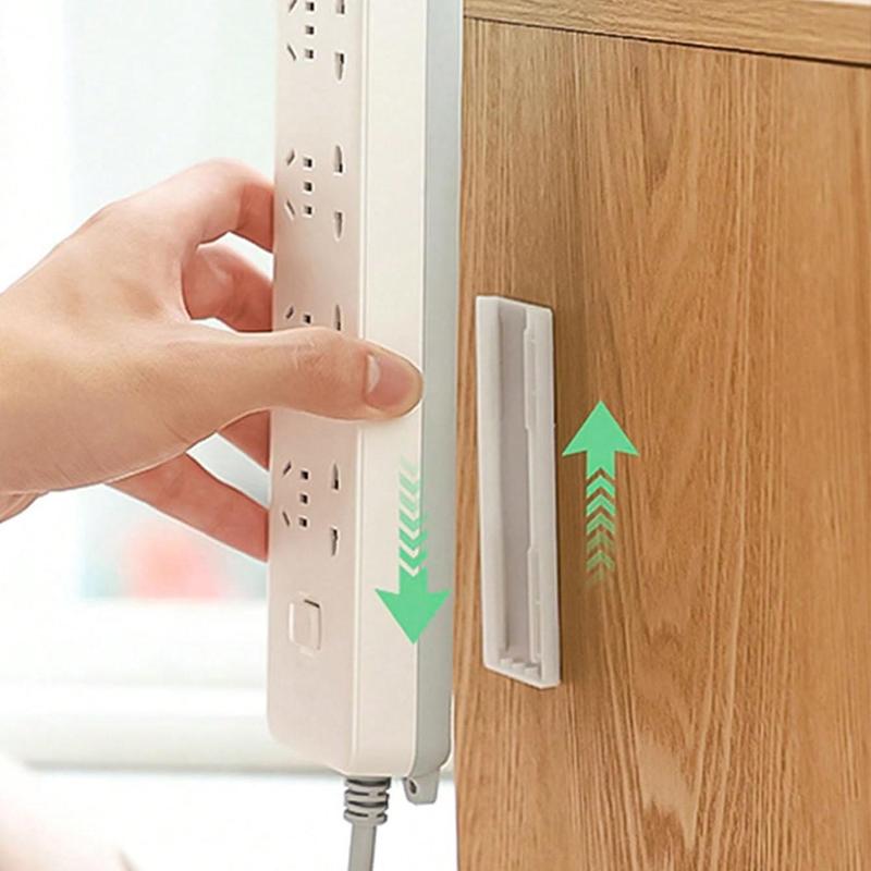 White Wall Mounted Plug Holder, Punch Free Self Adhesive Wall Mounted ...