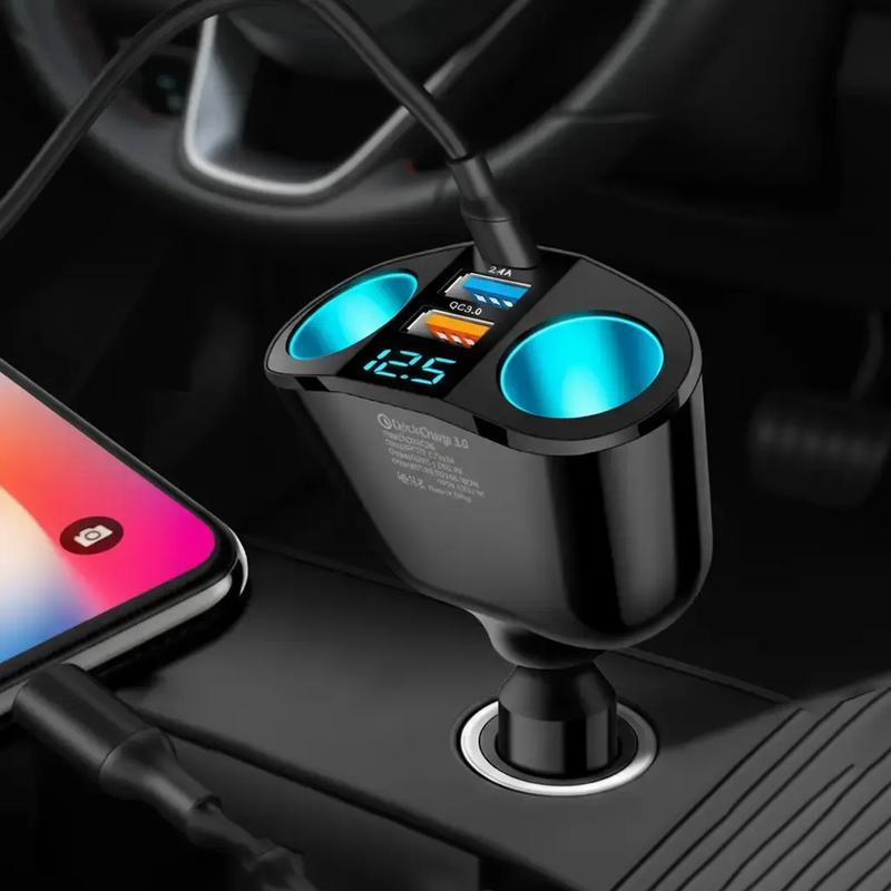 USB Type-C Car Charger, Digital Display QC3.0 Fast Charging Multi ...