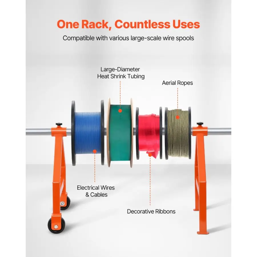 VEVOR Portable Cable Caddy with Wheels, 220 lbs Load Capacity, Moveable ...