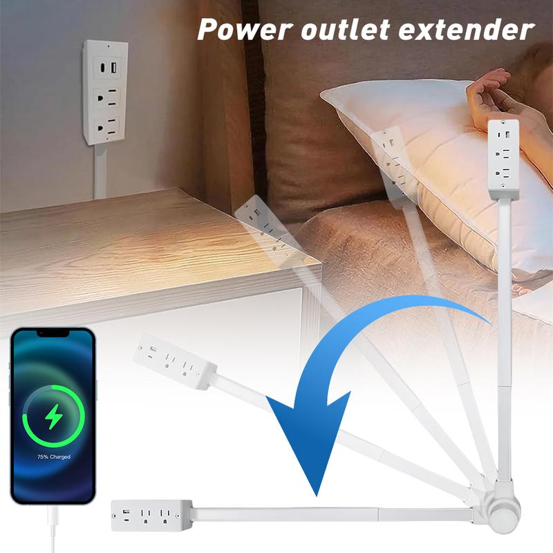 KEPEAK Electrical Outlet Power Outlet Extender with USB-C & USB-A Ports ...