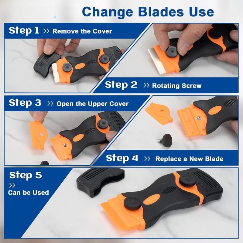 Razor Scraper Tool 2 Pack, Razor Blade Scraper Tool with 20pcs Plastic ...