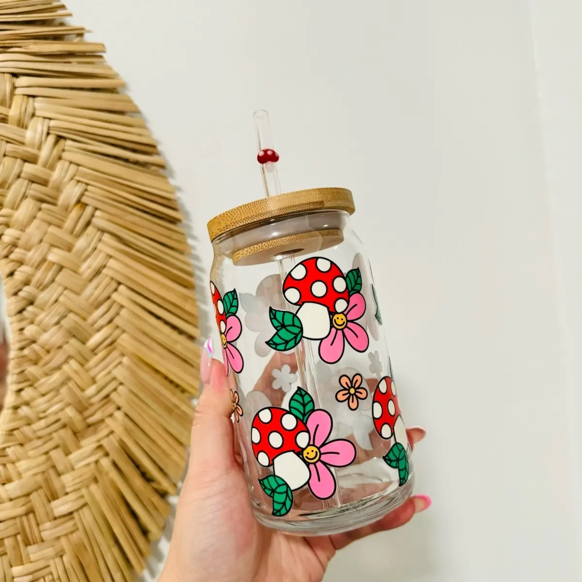 Mushroom Smiley Beer Can Glass - TikTok Shop