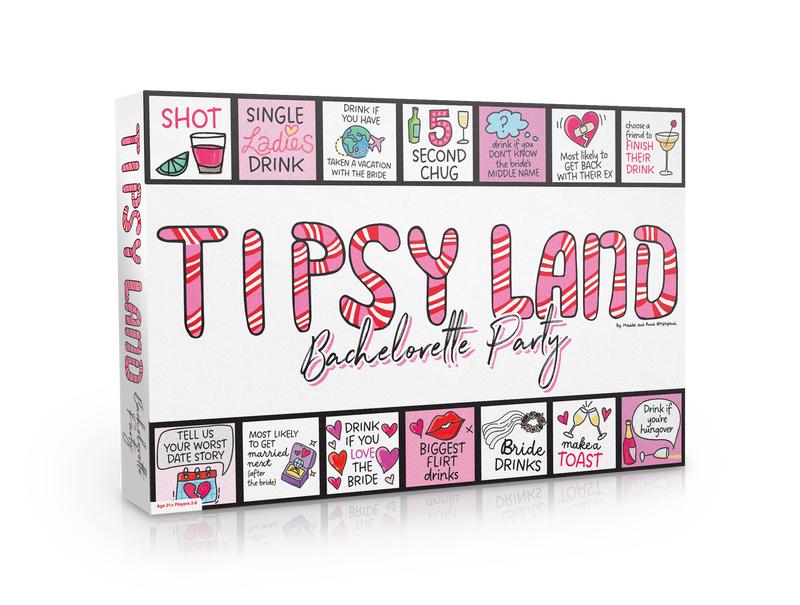 Tipsy Land Bachelorette Party Board Game - Fun Adult Drinking Game ...