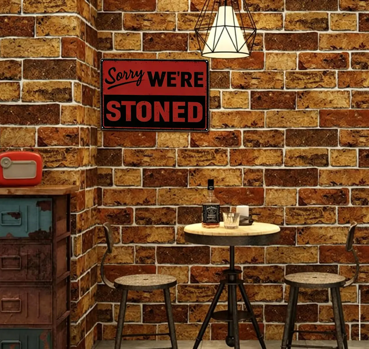 "Sorry We're Stoned" Metal Tin Sign, 12x8 in Standard Size ...
