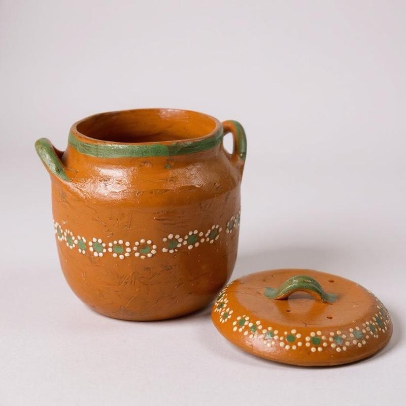 Food Safe Mexican Clay Bean Pot W/Lid, Olla De barro Frijolera Decorada ...