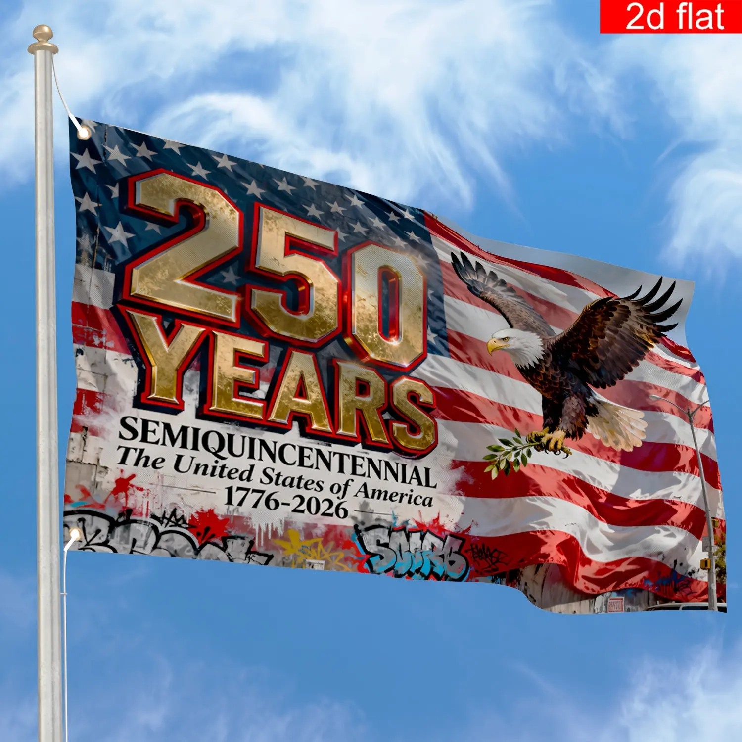 Patriotic 250th Anniversary American Independence Banner, Outdoor ...