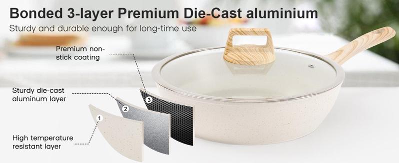 SODAY Pots and Pans Set Non Stick,12 Pcs Kitchen Cookware Sets Nonstick ...